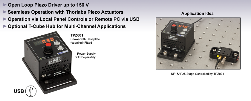 Thorlabs Single Channel Piezo Controller Driver - somewestern